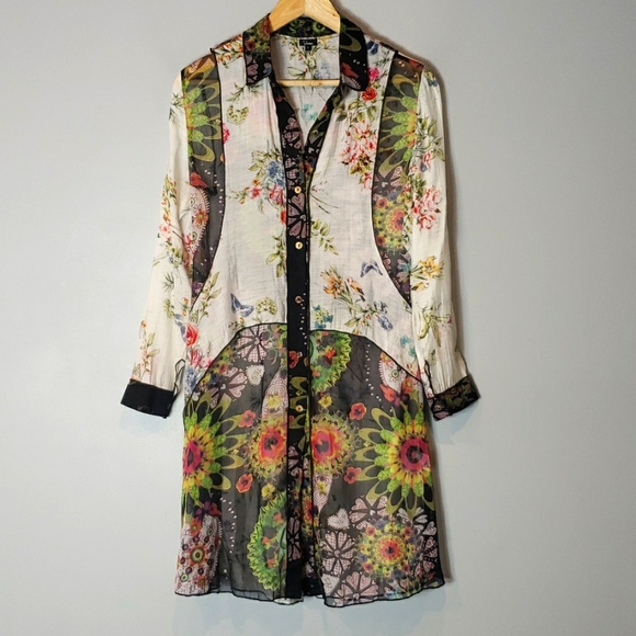 Shana | Tops | Shana Womens Floral Tunic Shirt Coverup Dress Wearable ...